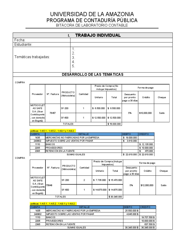 Formato Bitacora | PDF | Contabilidad | Tarjeta de débito