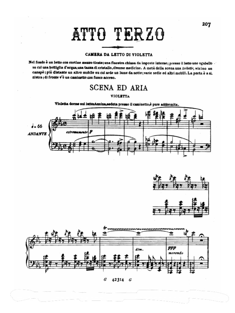 Addio Del Passato-La Traviata | PDF