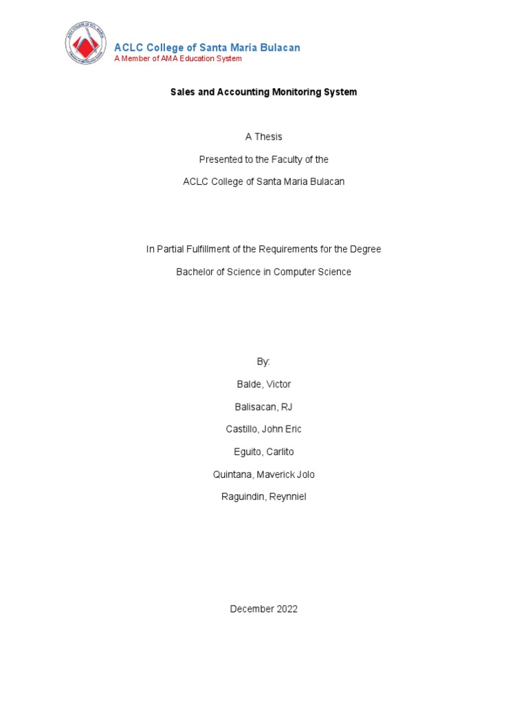 Sales and Accounting Monitoring System | PDF | Use Case | Customer ...