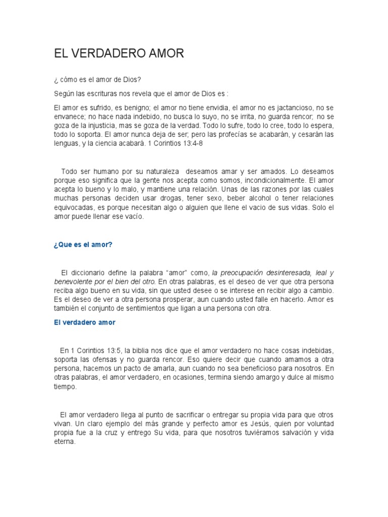El Amor Verdadero Según la Biblia | PDF | Amor | Jesús