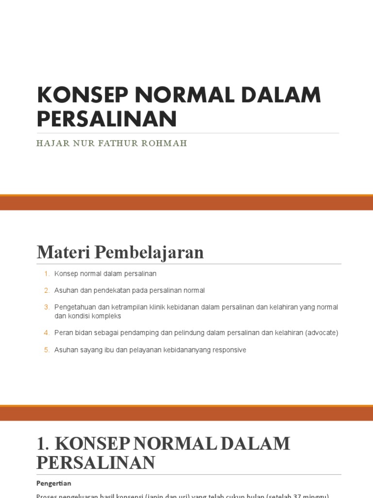 Konsep dan Asuhan Persalinan Normal | PDF