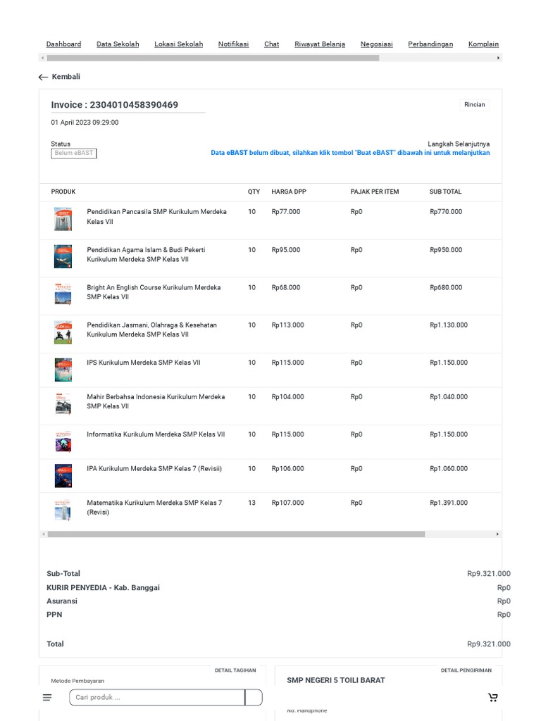 Invoice Buku Siplah | PDF