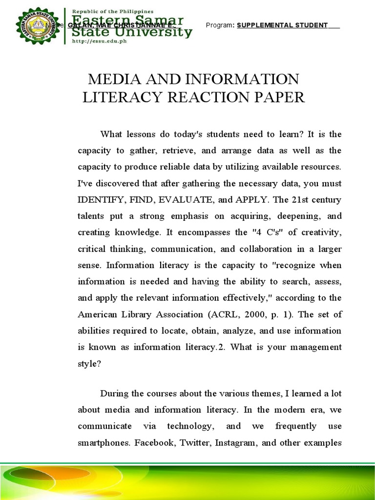 Media and Information Literacy Insights | PDF | Information Literacy ...