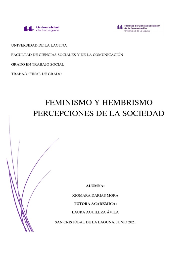 Feminismo Y Hembrismo Percepciones de La Sociedad | PDF | Feminismo ...
