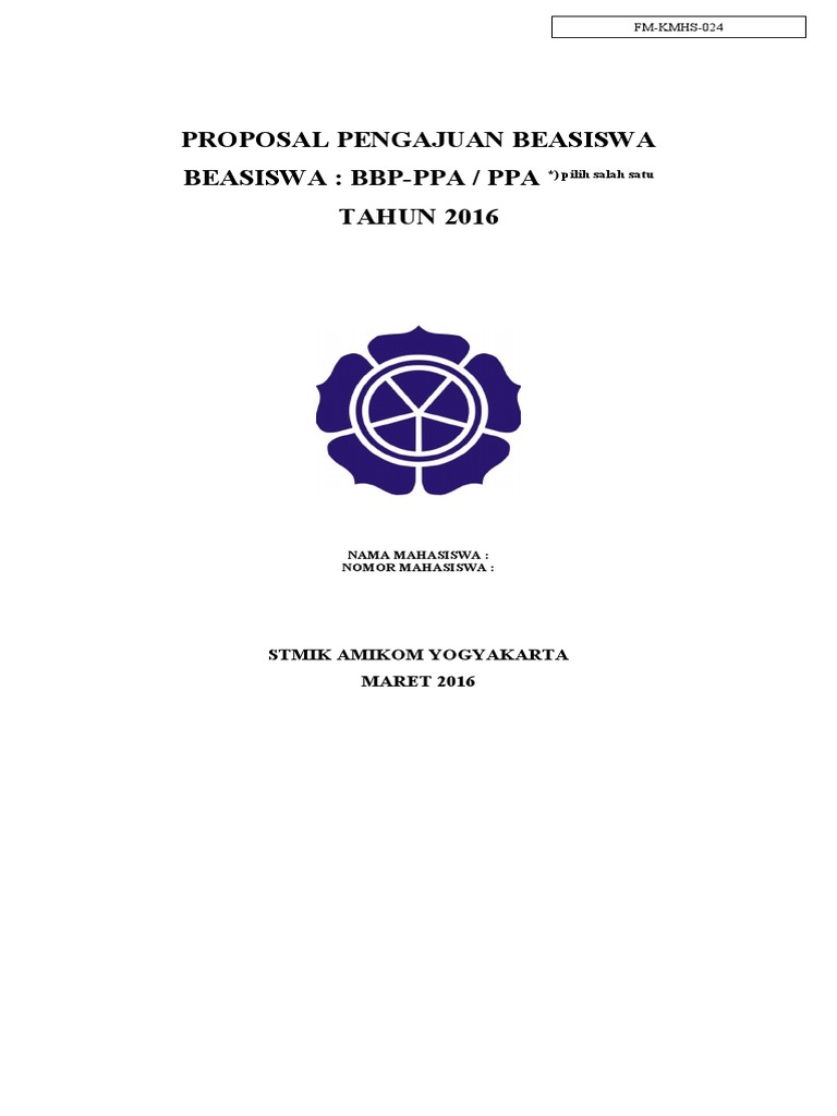 PROPOSAL PENDAFTARAN BEASISWA BBP-PPA DAN PPA 2016doc | PDF