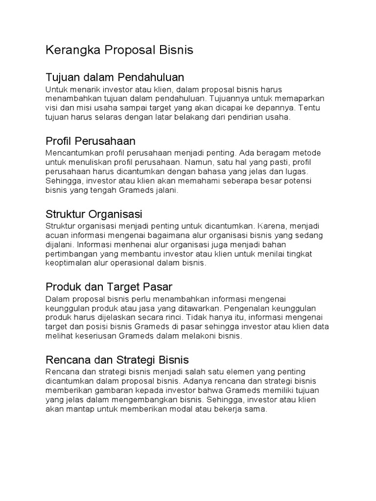 Panduan Proposal Bisnis | PDF