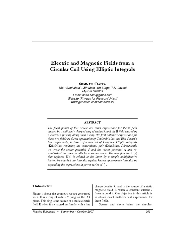 Advanced Electromagnetic Fields | PDF | Integral | Ellipse