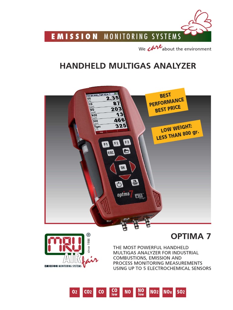 MRU OPTIMA7 Emission Monitoring | PDF | Carbon Dioxide | Combustion