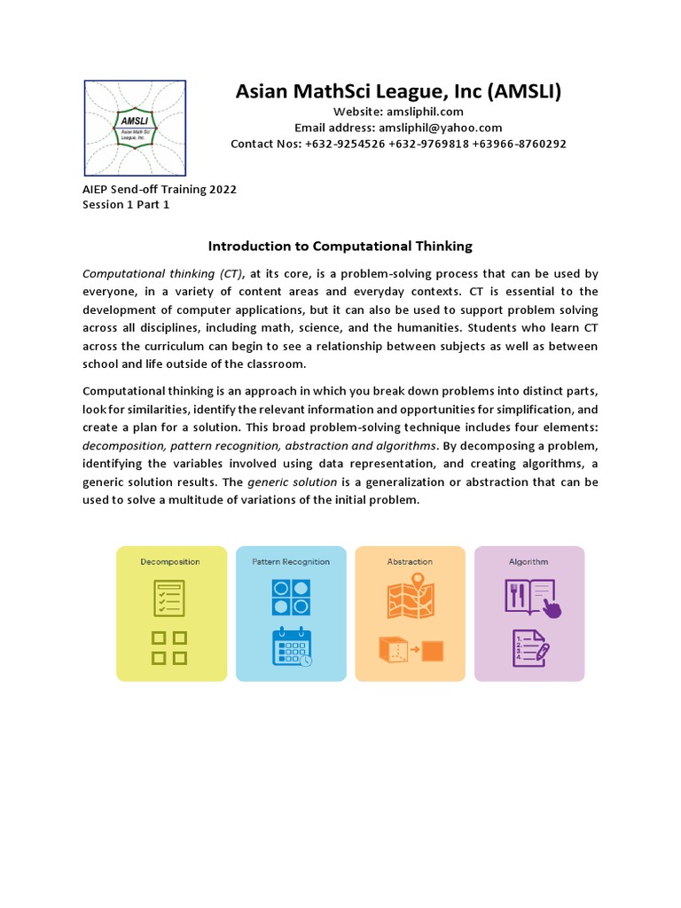 AIEP SO Session 1 Part 1 - G7-8 SC | Download Free PDF | Applied Mathematics | Cognitive Science