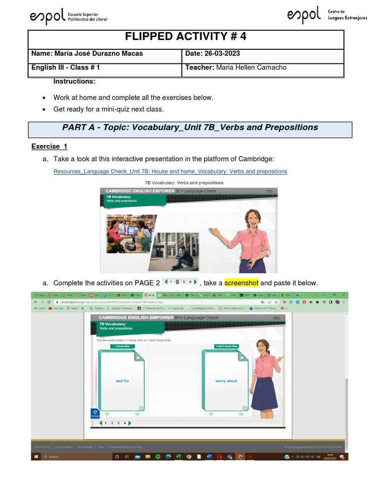 FLIPPED - 4 - UNIT 7B - Vocabulary - Verbs and Prepositions ...