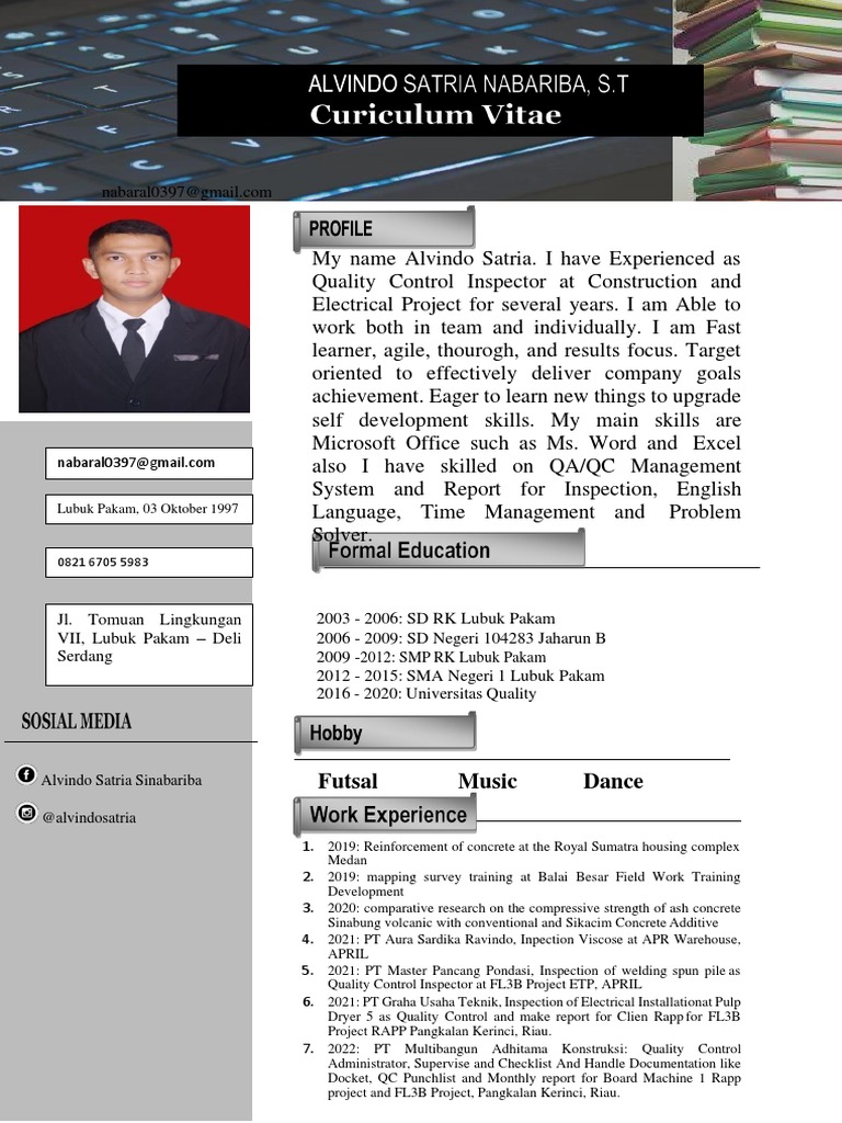 CV - Alvindo Satria Nabariba - Admin GA | PDF