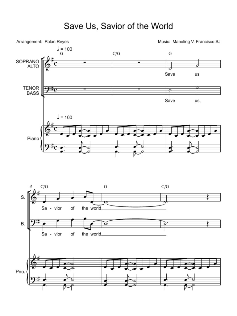 Save Us Saviour of The World Sheet Music 1396095151 | PDF