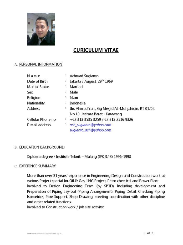 CV Achmad Sugianto 2023 | PDF