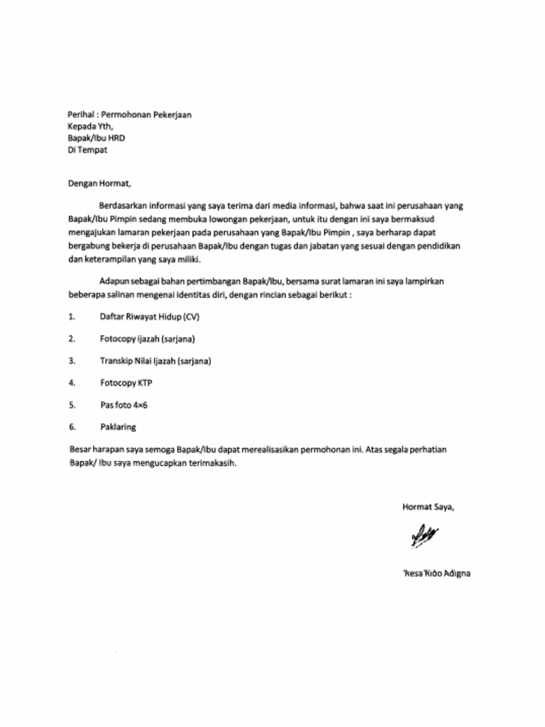 CV - Resa Rido Adiguna - Admin GA | PDF