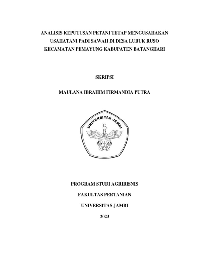 Keputusan Petani Padi di Lubuk Ruso | PDF