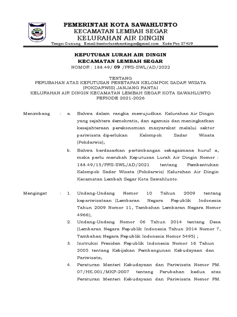 SK Pokdarwis Air Dingin 2021-2026 | PDF