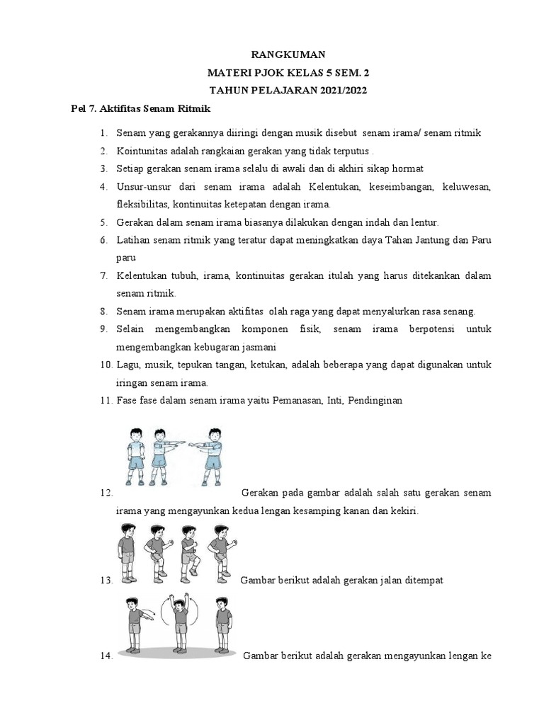 RANGKUMAN Kelas 5 Aktifitas Gerak Senam Ritmik | PDF