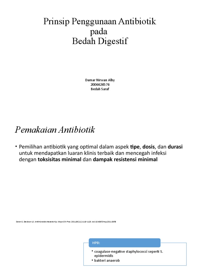 Antibiotik Optimal Bedah Digestif | PDF