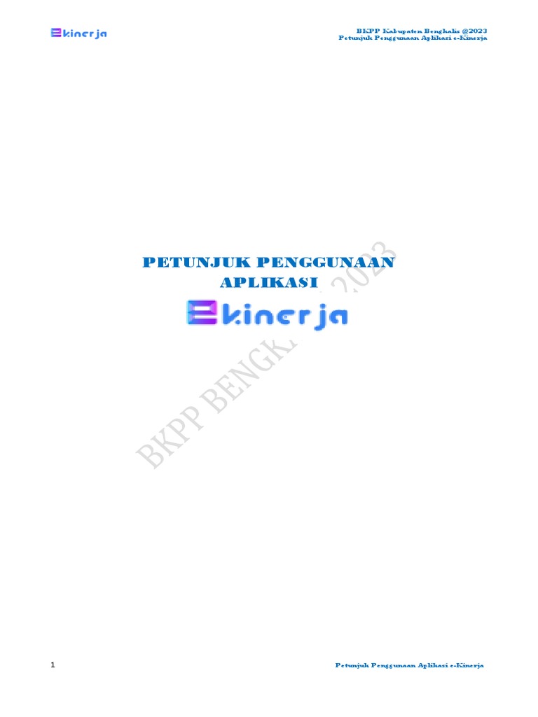 Petunjuk Pengisian e-kinerja | PDF