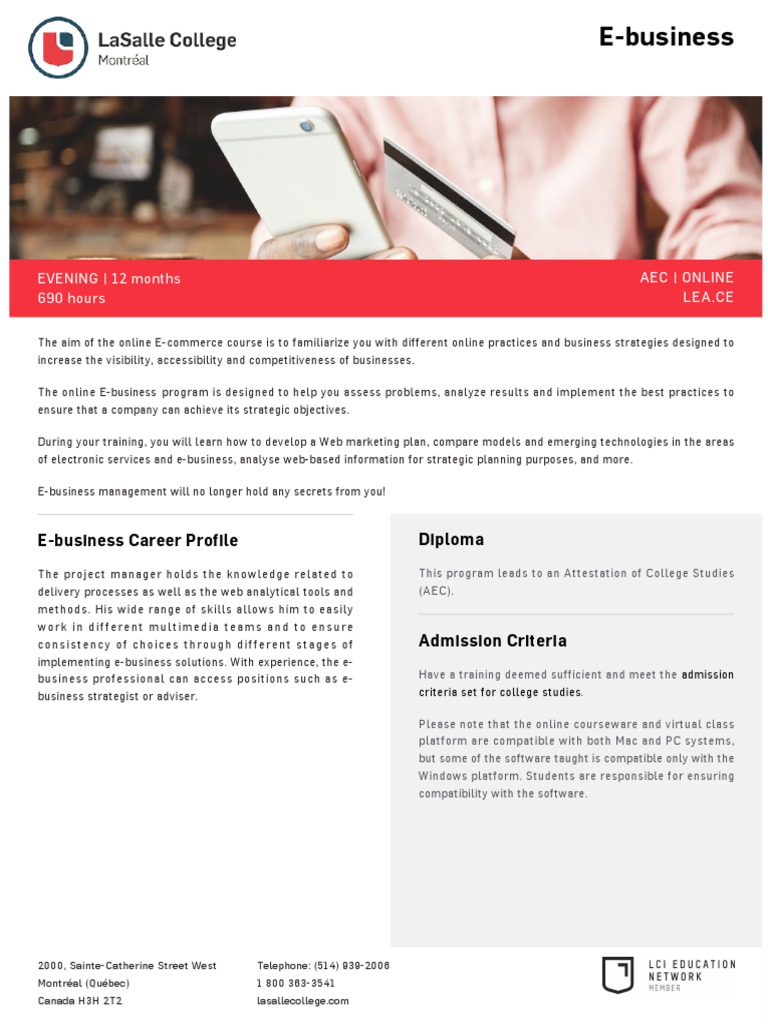 Aec Ecommerce Online Courses PdfBrochure en | PDF | Electronic Business | Software