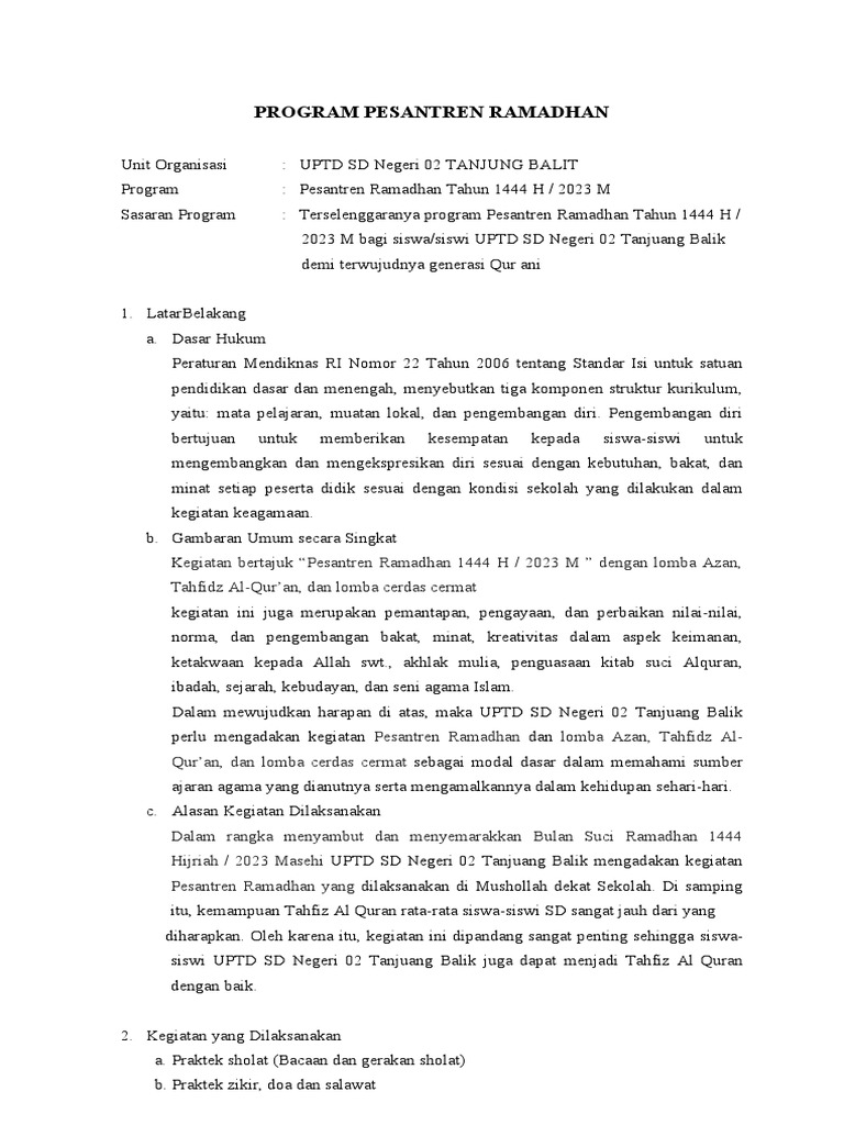 Program Ramadhan | PDF