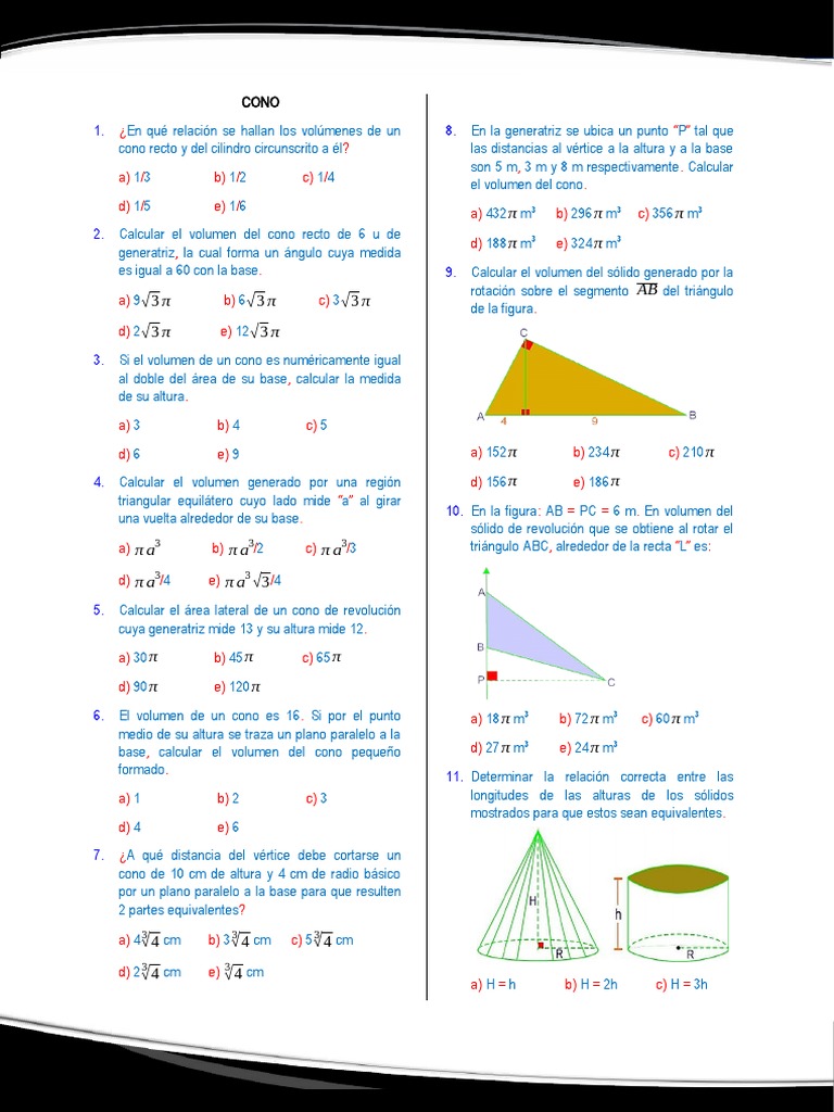 Cono | PDF | Triángulo | Geometría del plano euclidiano