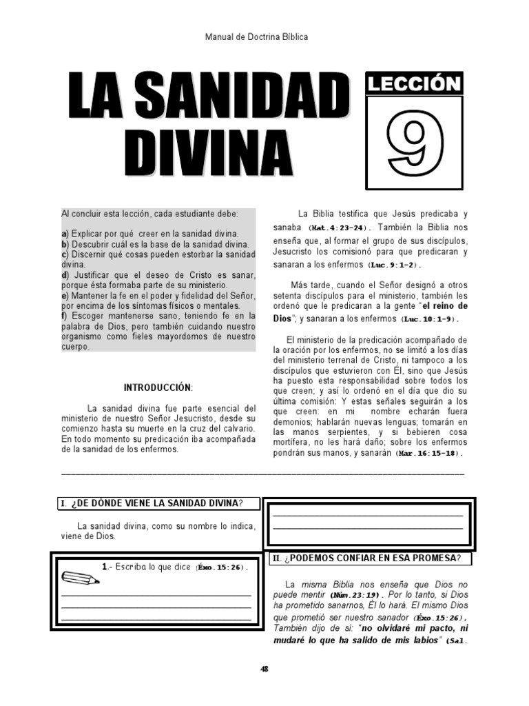 9° La Sanidad Divina | PDF | Jesús | Curación por la fe