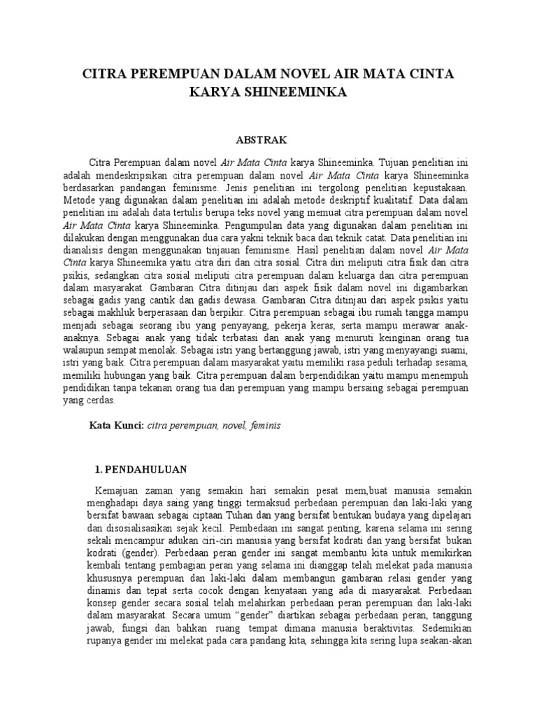 Citra Perempuan Dalam Novel Air Mata Cinta | PDF