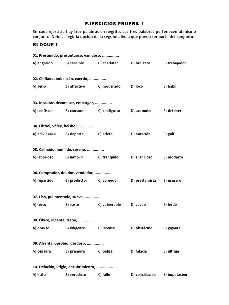 EJERCICIOS PRUEBA 1-COAR -nivel 2 | PDF | Ciencias fisicas | Ciencias Naturales