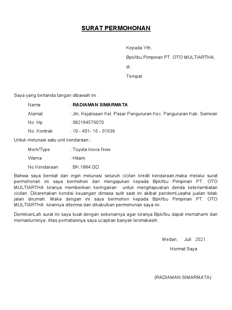 Surat Permohonan | PDF