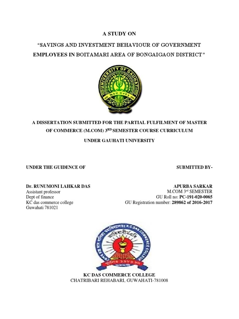 Analysis of Savings and Investment Patterns among Government Employees ...