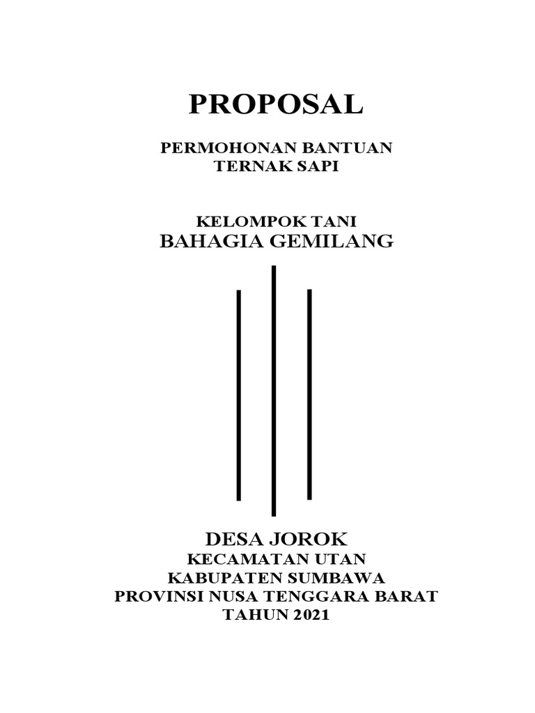 PROPOSAL PERMOHONAN BANTUAN TERNAK SAPI TANI MAKMUR - Salin | PDF PROPOSAL PERMOHONAN BANTUAN TERNAK SAPI TANI MAKMUR - Salin | PDF