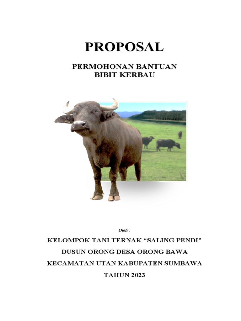Proposal Permohonan Bantuan Ternak Kerbau | PDF