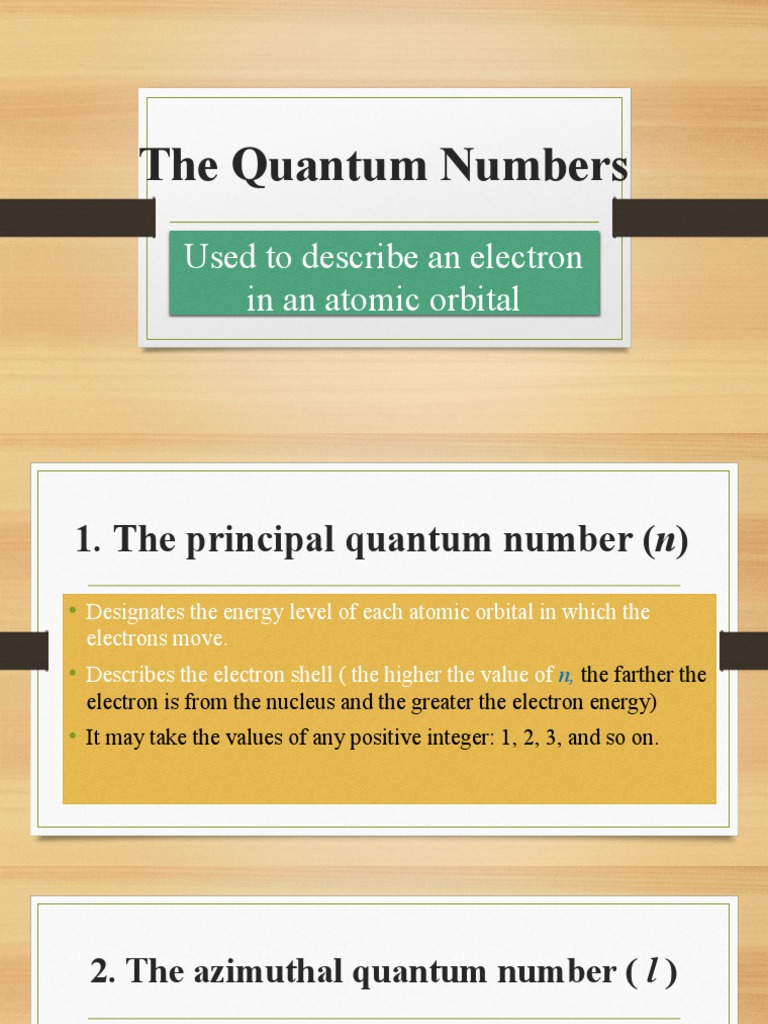 The Quantum Numbers | PDF