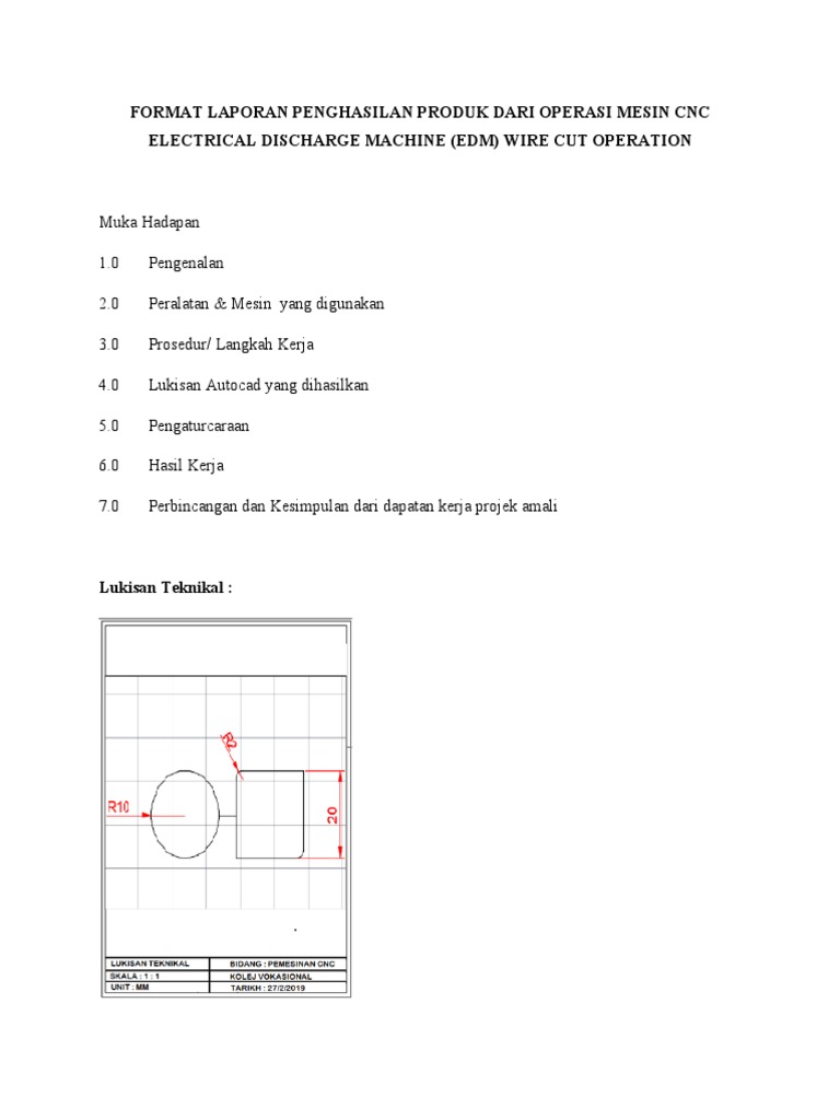 PB Amali Wire Cut Laporan | PDF