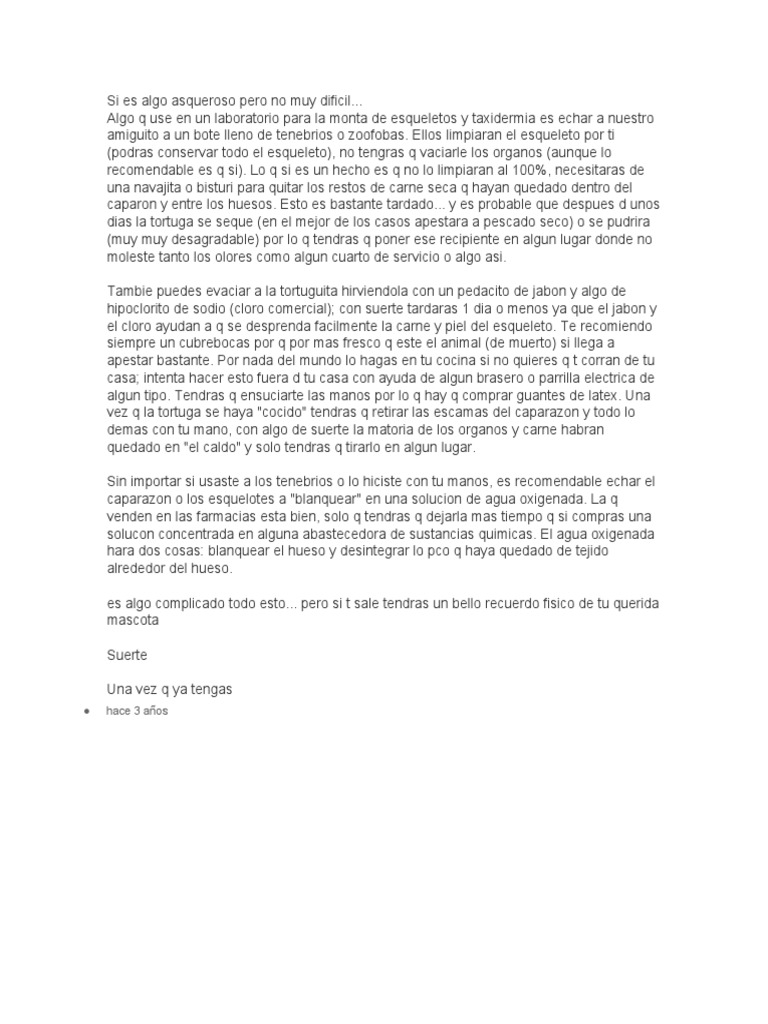 Disecar Tortugas | PDF