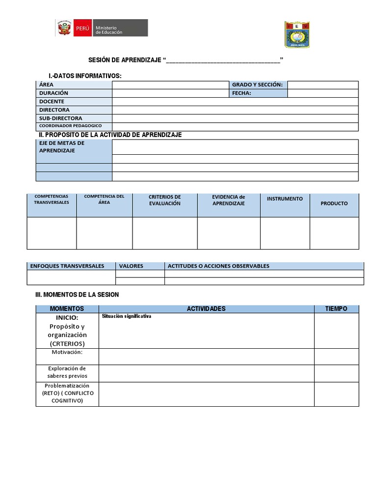 SESIÓN DE APRENDIZAJE " - " I.-Datos Informativos | PDF
