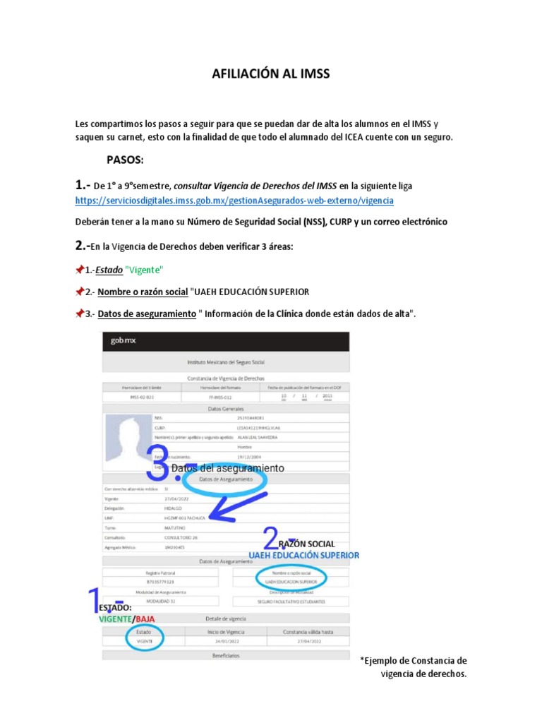 PASOS AFILIACIÓN AL IMSS | PDF