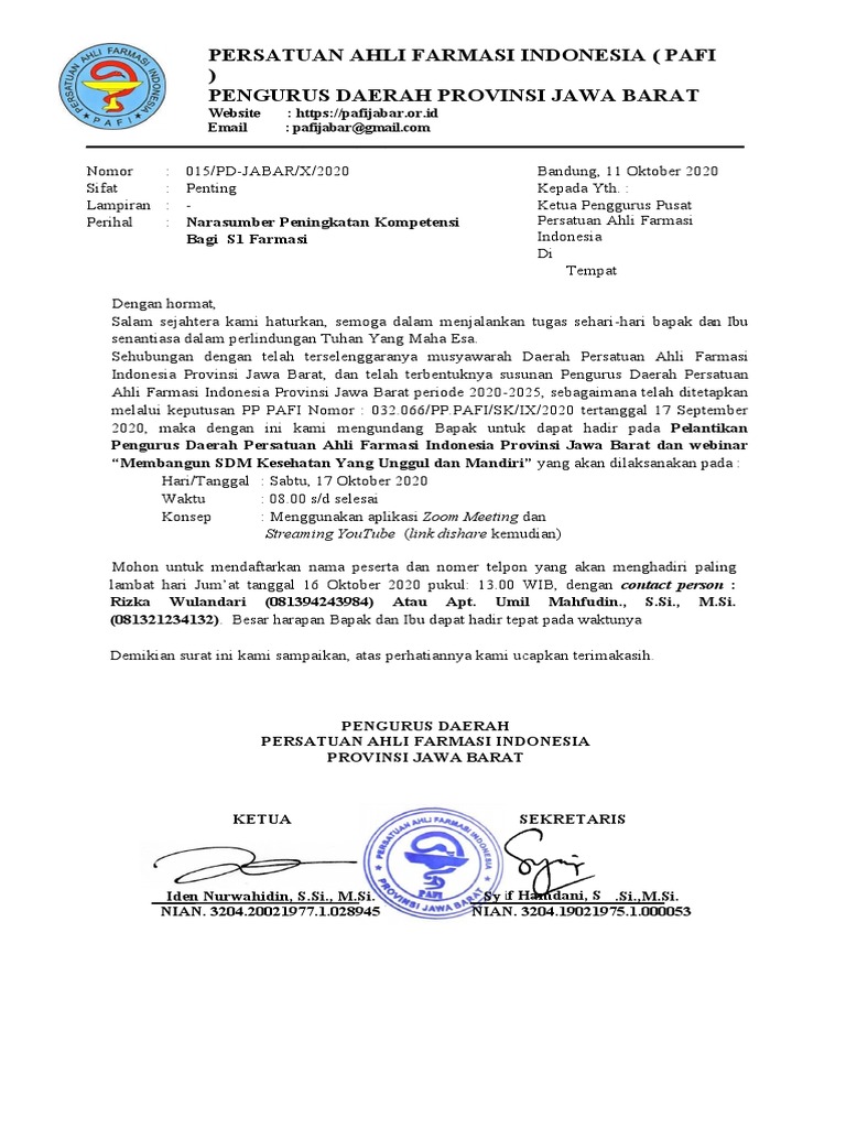 Surat Undangan Narsum PP | PDF