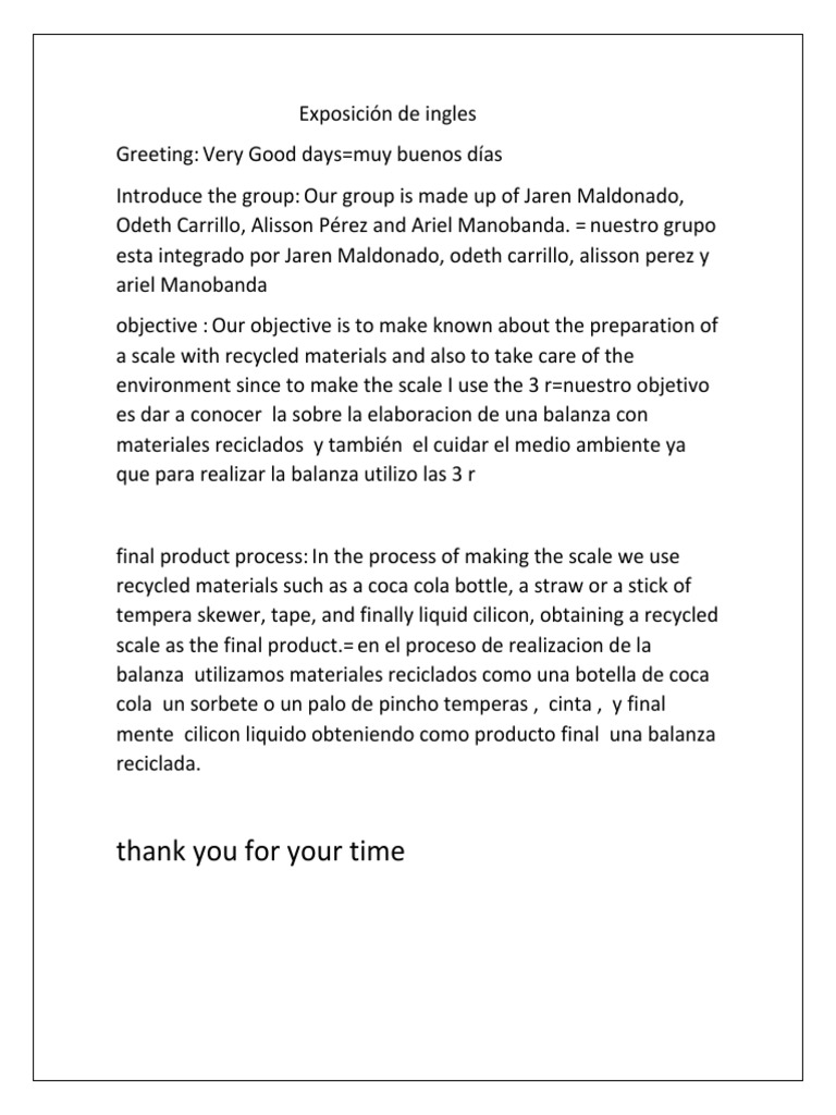 Exposición de Ingles | PDF