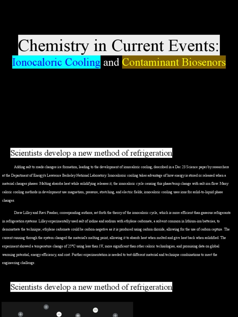 Ionocaloric Cooling and Biosensors | PDF | Biosensor | Molecules