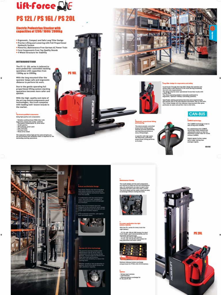 PS 12l / PS 16l / PS 20l: Electric Pedestrian Stacker With Capacities ...