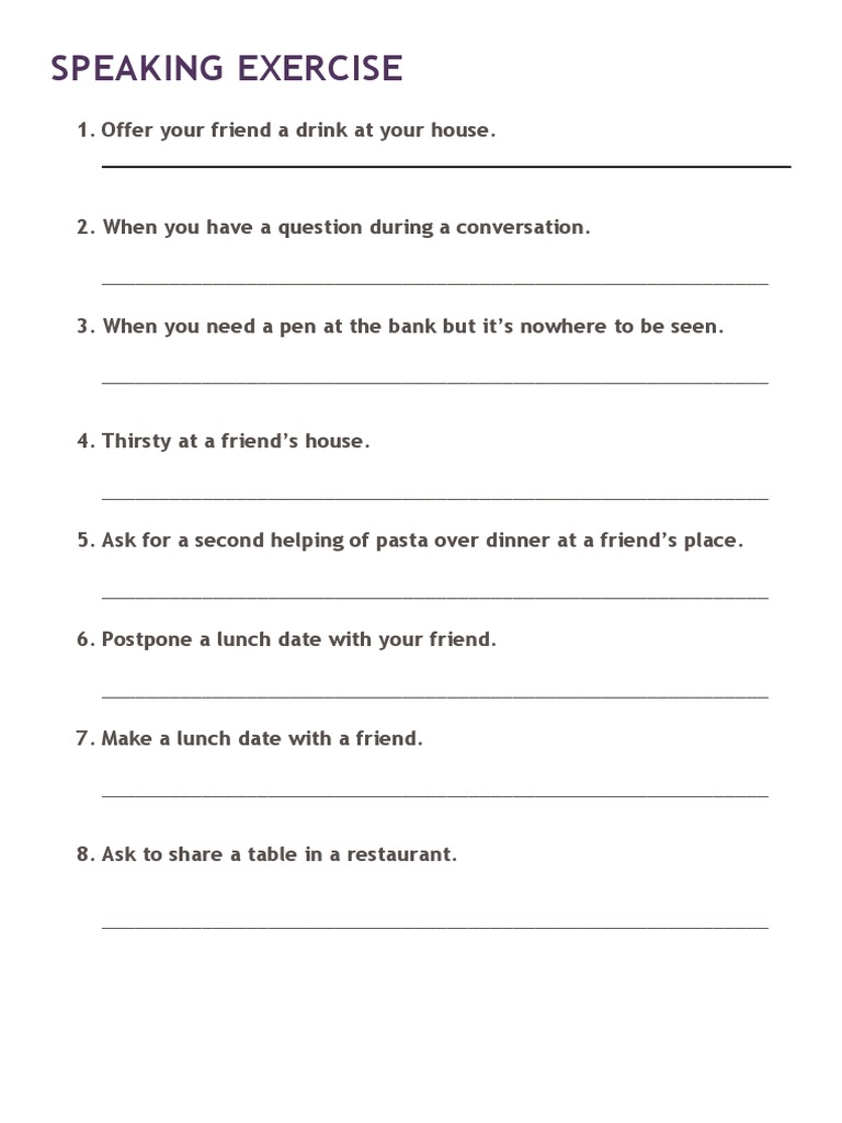 Speaking Exercise | PDF