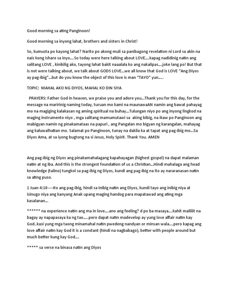 Good Morning Sa Ating Panginoon | PDF