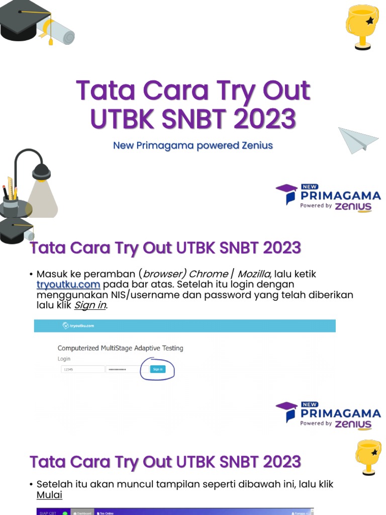 Tata Cara Try Out UTBK-1 | PDF