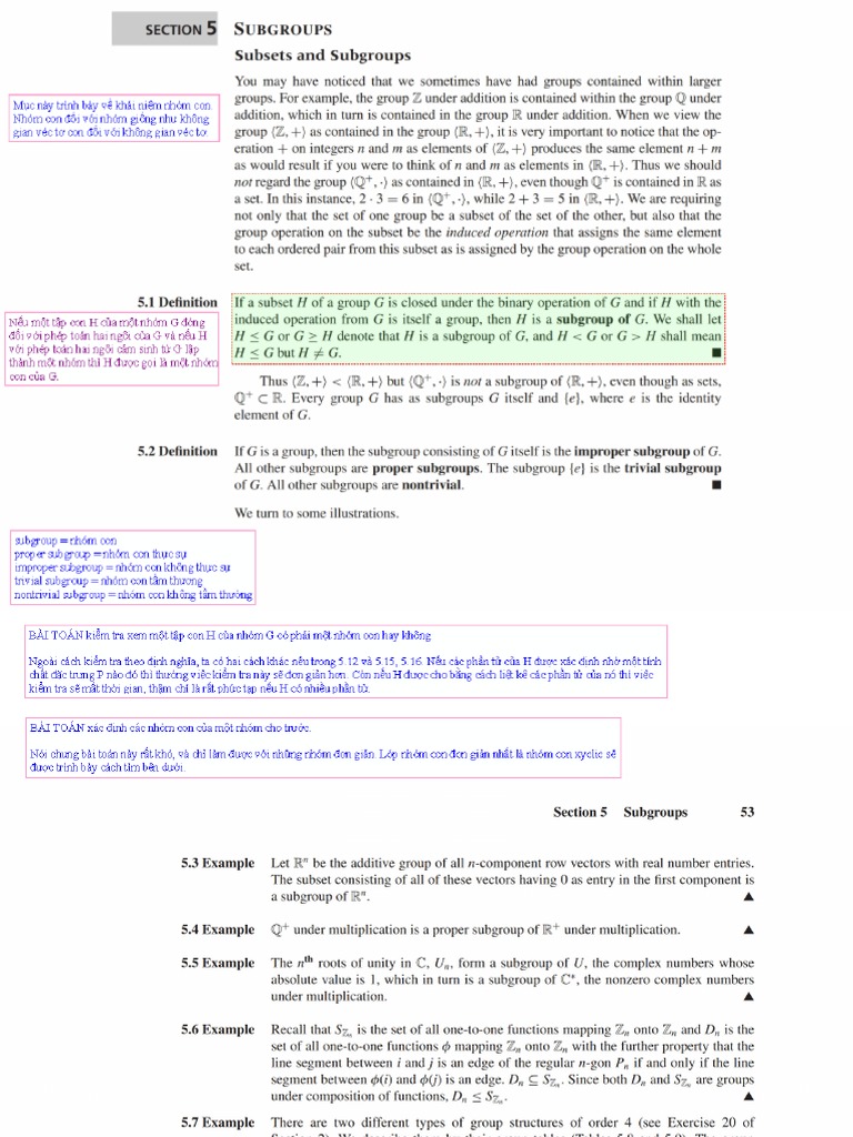 Section 5. Subgroups | PDF | Group (Mathematics) | Determinant