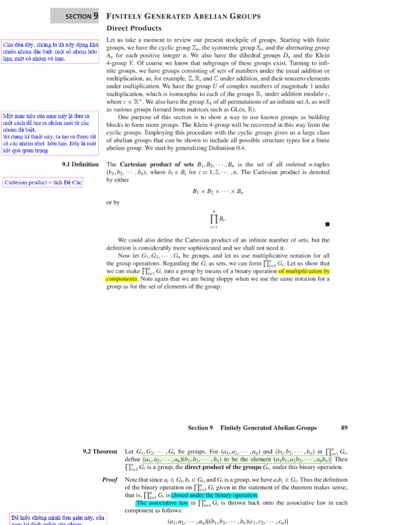 Section 9. Finitely Generated Abelian Groups | PDF | Group (Mathematics) | Algebra