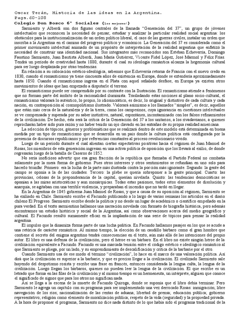 Sarmiento y Alberdi | PDF