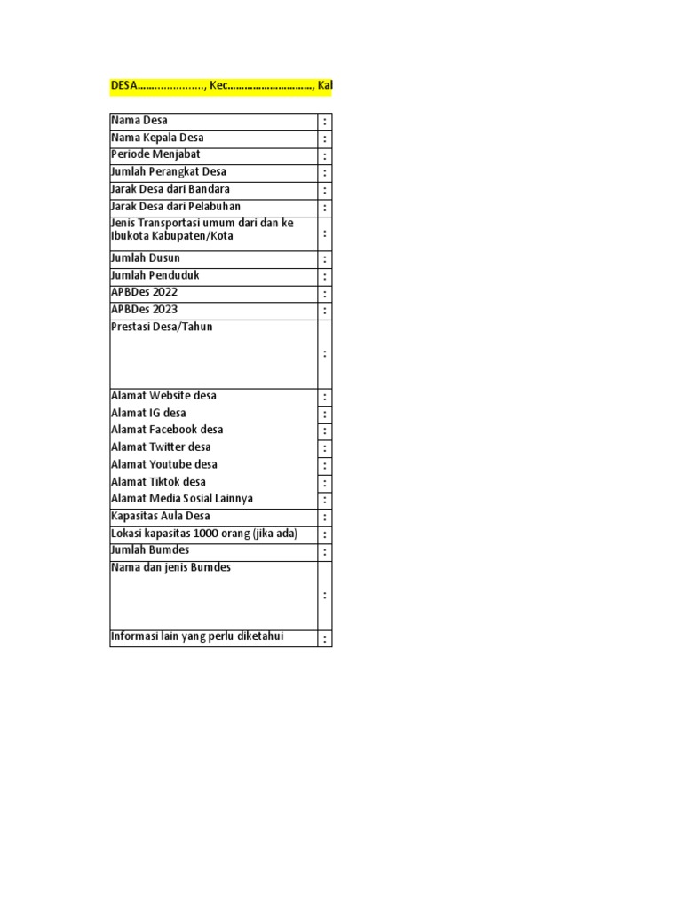 Check List Dokumen 2023 | PDF