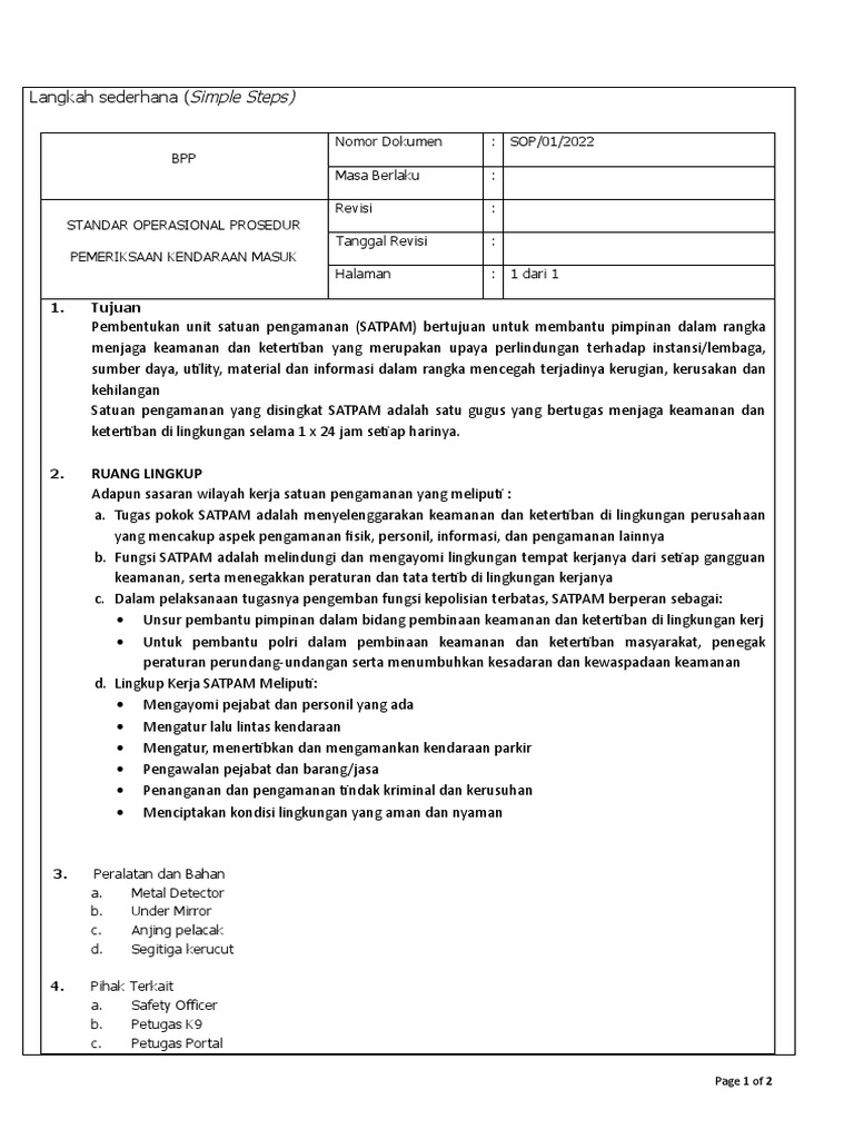 Contoh Sop 1 | PDF